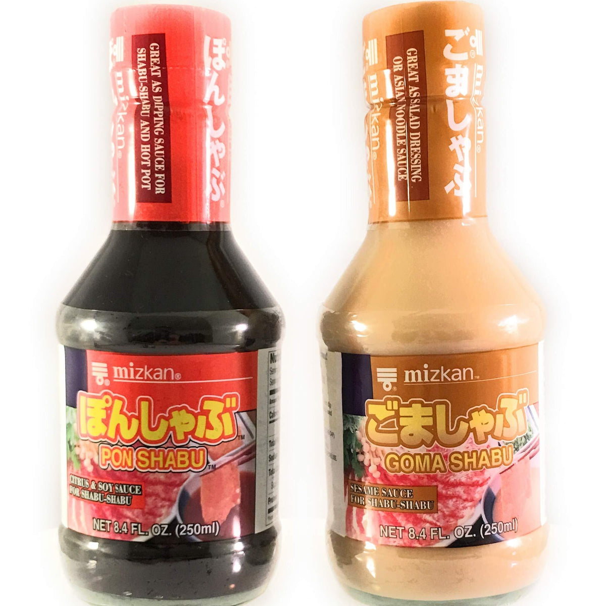 Mizkan Shabu Dipping Sauce Bundle - (1) Goma Shabu - Sesame Sauce - and (1) Pon Shabu - Citrus ...