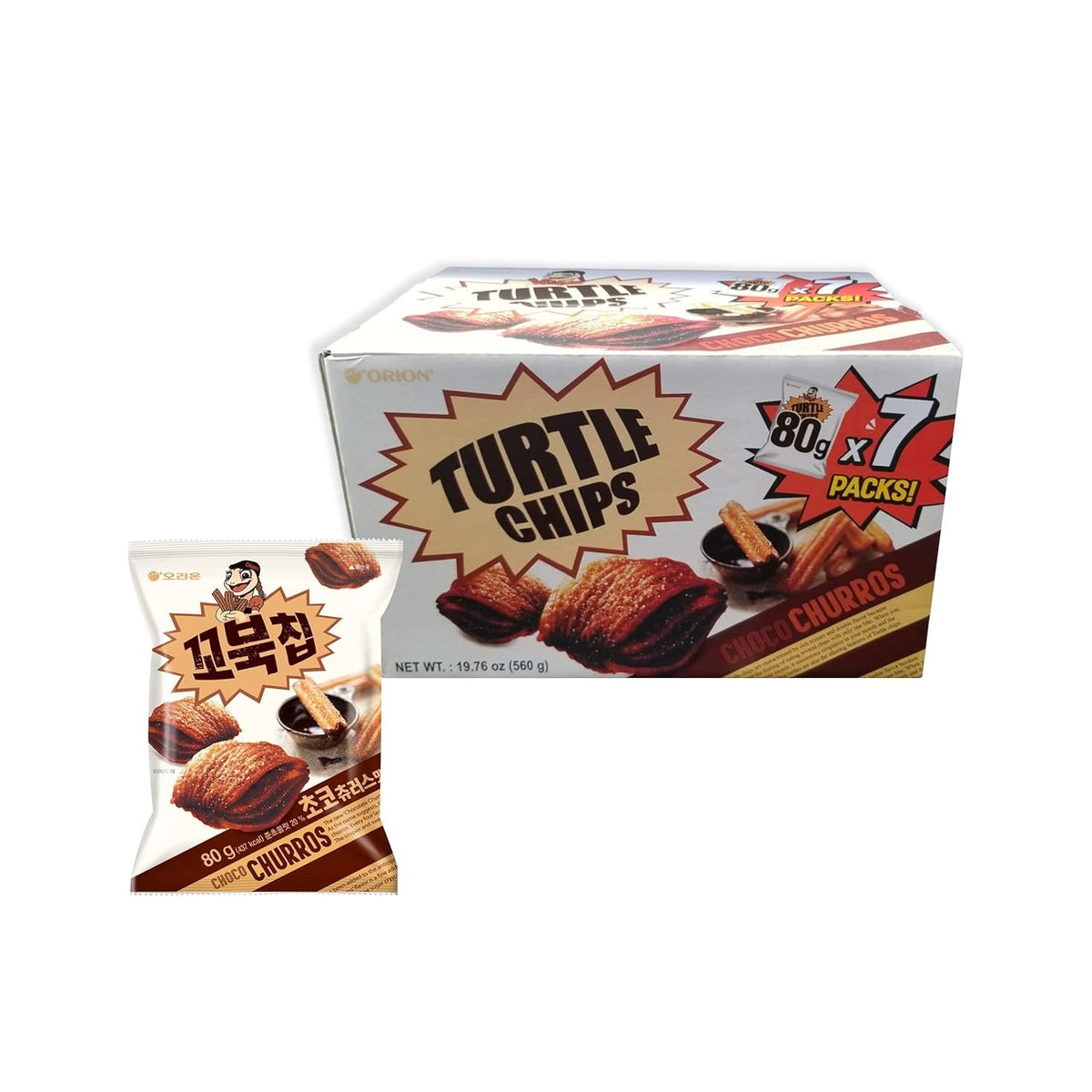 Orion Turtle Chips, Choco Churros, Gift Box with 7 bags – Mighty Depot