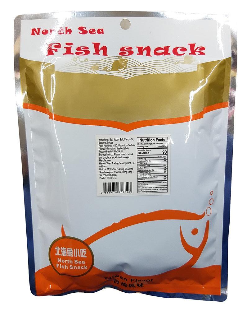 North Sea - Fish Snacks (Roasted Eel), 3.5 Ounces (1 Bag) - Mighty Depot