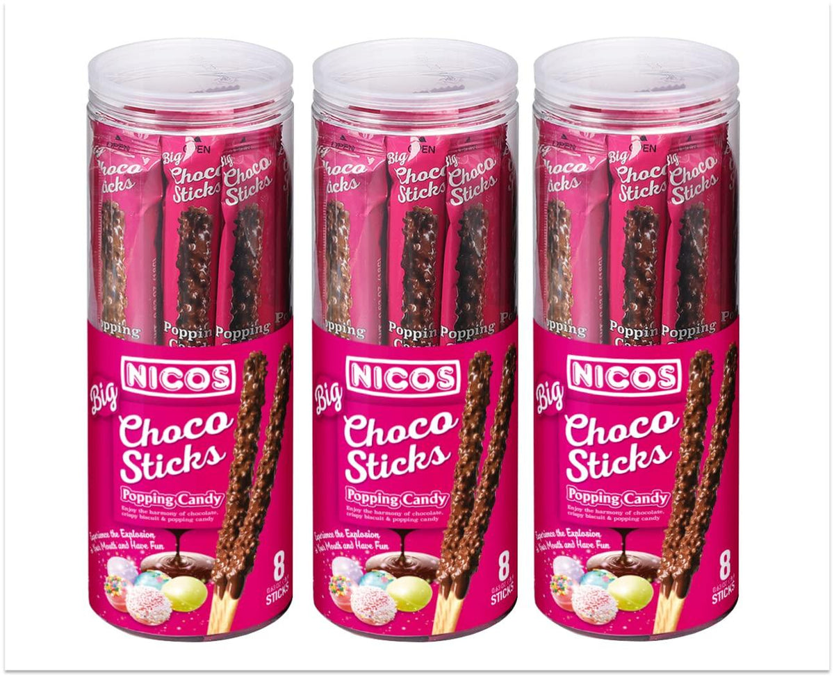 Nicos Choco Sticks Giant Chocolate Covered Biscuit Sticks, 5.08-Ounce ...