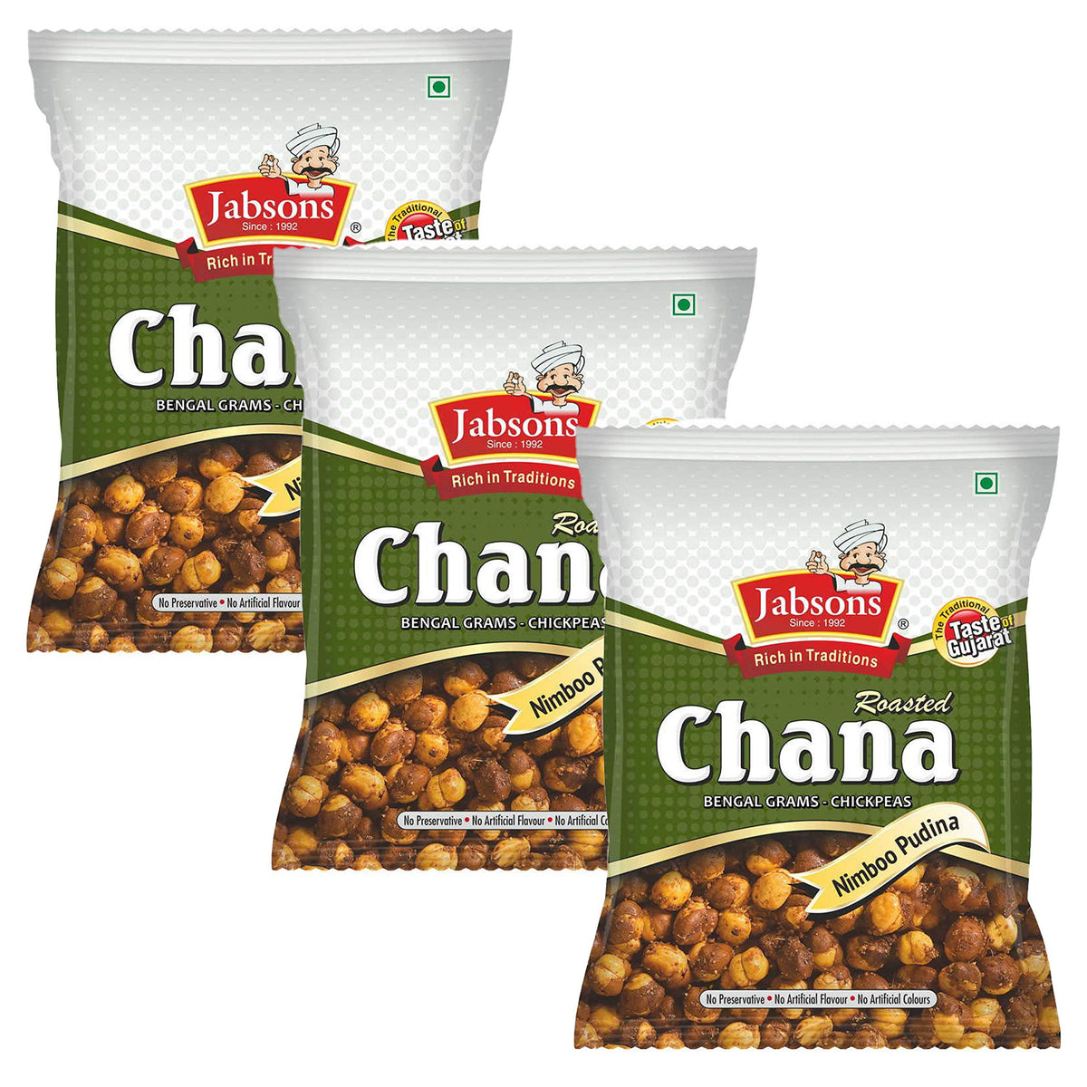 Jabsons - Roasted Chana Chickpeas (3 Pack), 150g x 3 – Mighty Depot